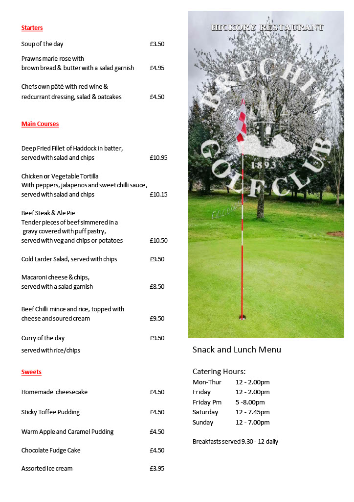 Menu - Brechin Golf Club